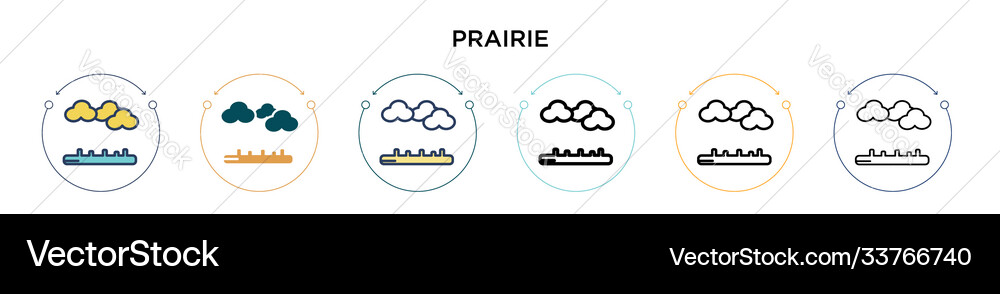 Prairie icon in filled thin line outline Vector Image
