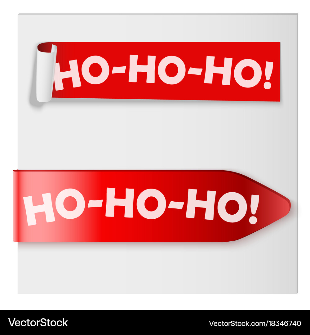 Red Ho-Ho-Ho Ribbons Royalty Free Vector Image