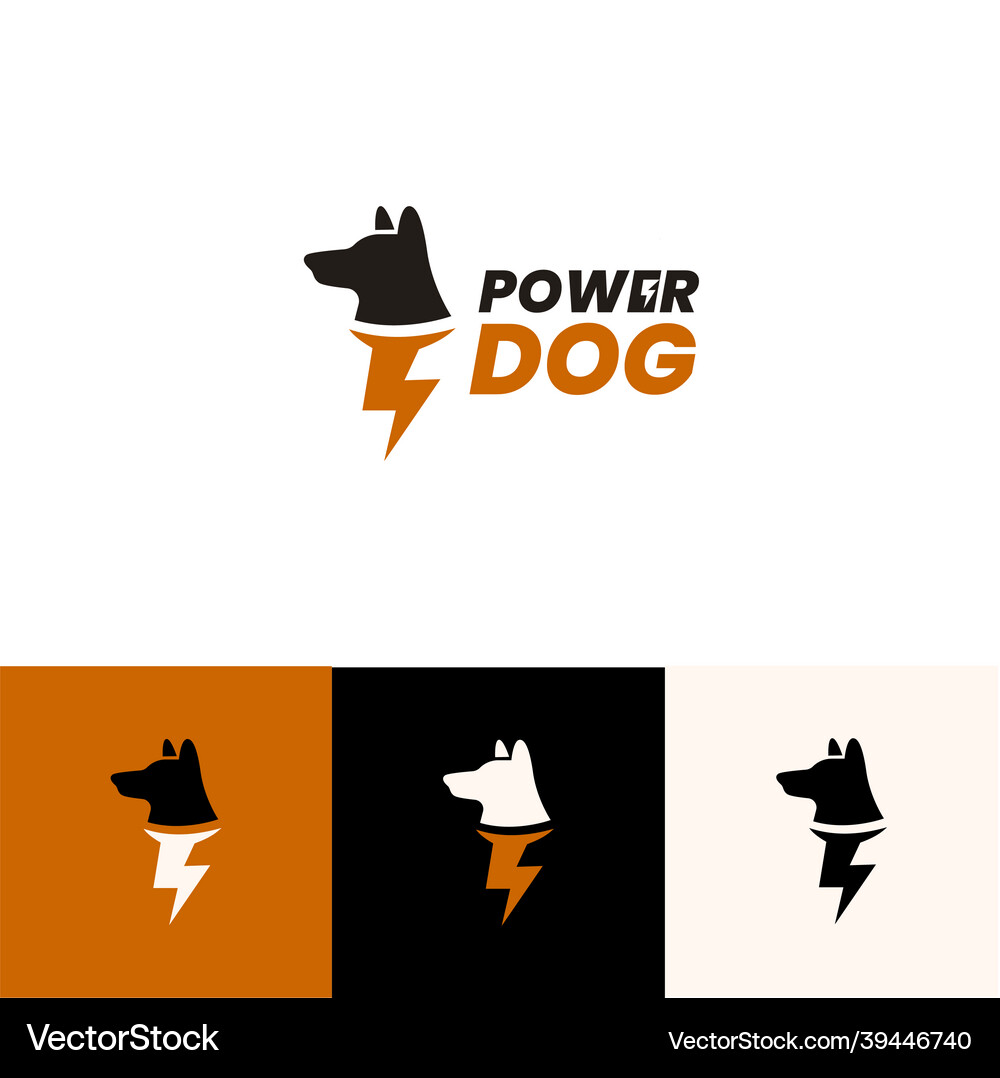 Super power dog logo design concept Royalty Free Vector