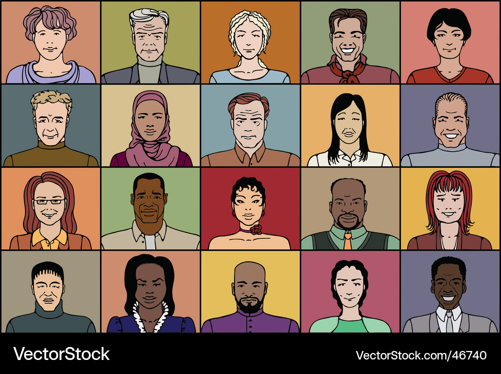 Twenty adult people Royalty Free Vector Image - VectorStock