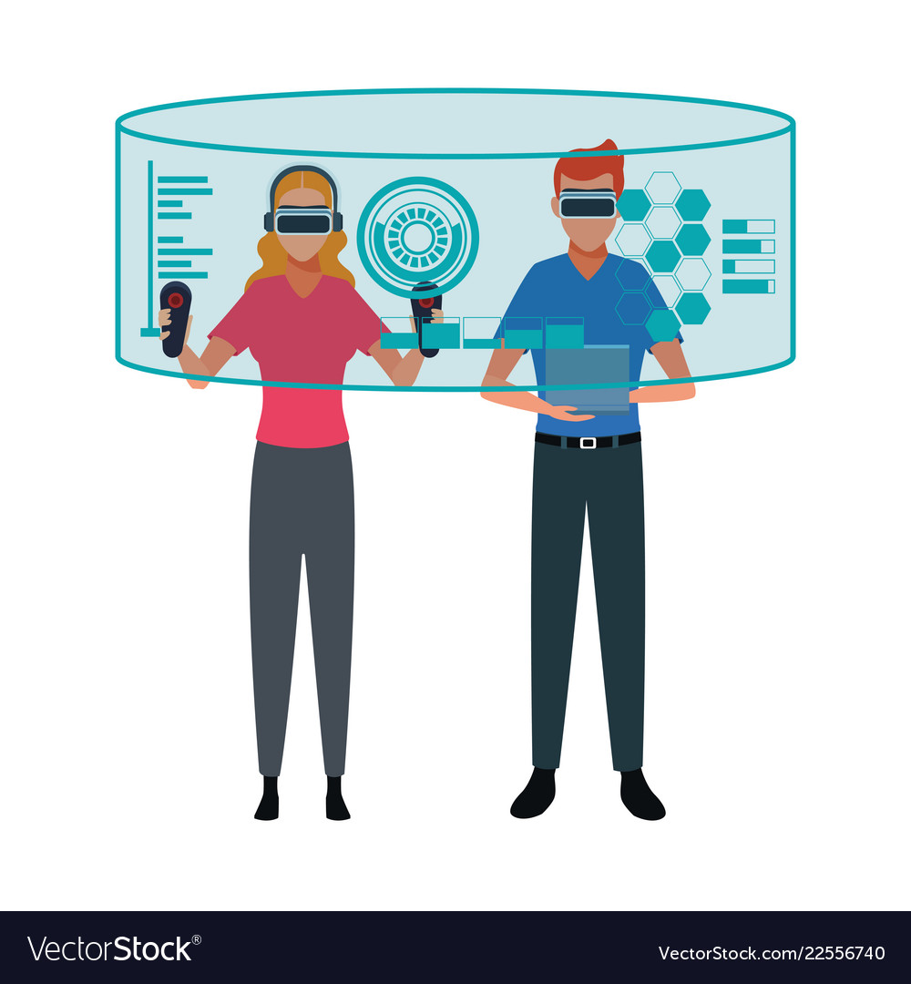 Virtual reality technology Royalty Free Vector Image