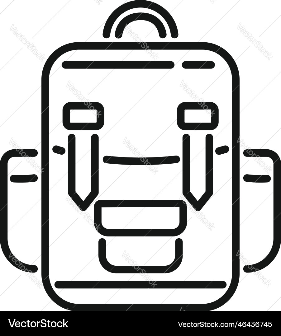 Backpack icon outline travel equipment Royalty Free Vector