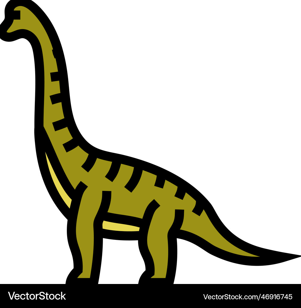 Brachiosaurus dinosaur animal color icon Vector Image