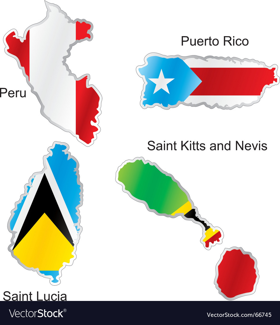 Caribbean Flags Map Royalty Free Vector Image - VectorStock