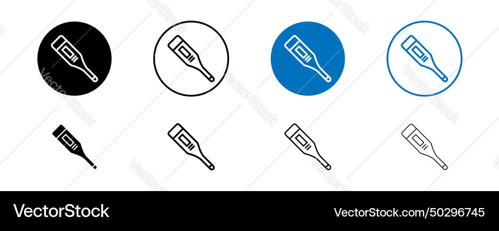 Digital thermometer icon set medic glass Vector Image