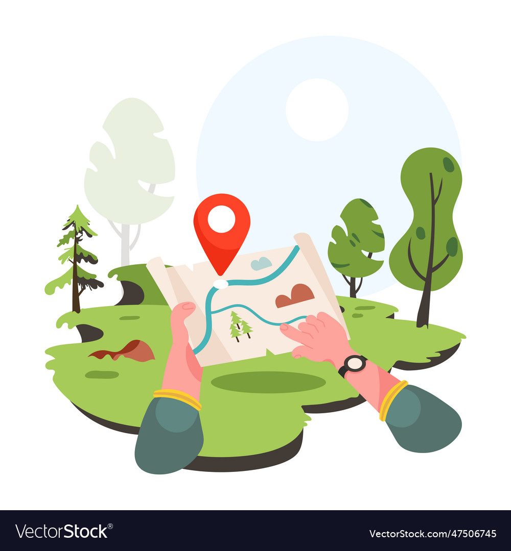 Forest tracking Royalty Free Vector Image - VectorStock