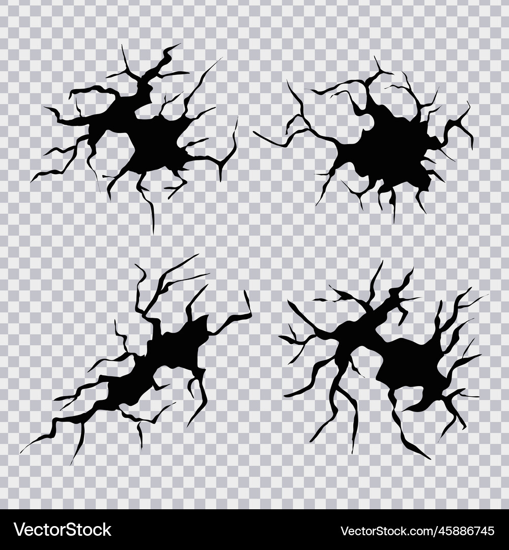 Ground cracks set Royalty Free Vector Image - VectorStock