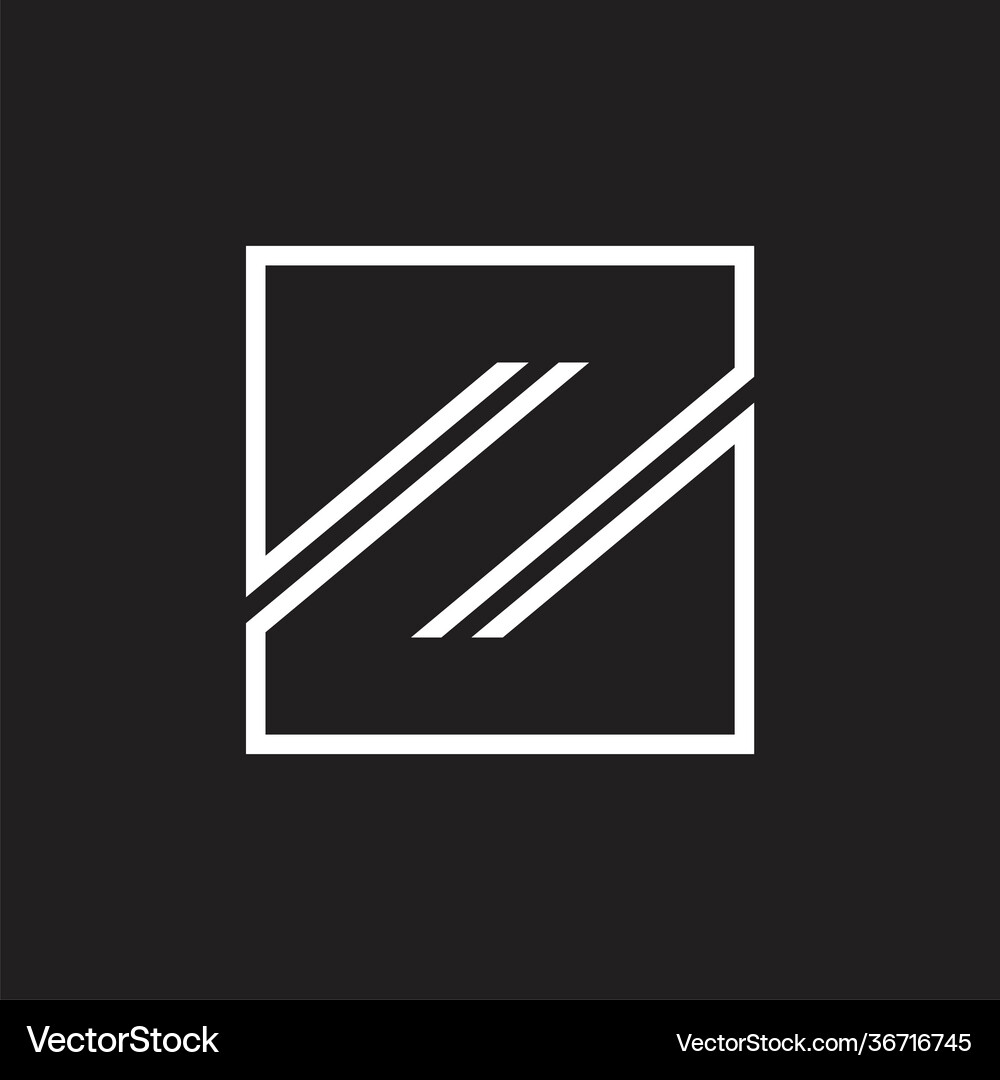 Letter z square geometric lines arrows logo Vector Image