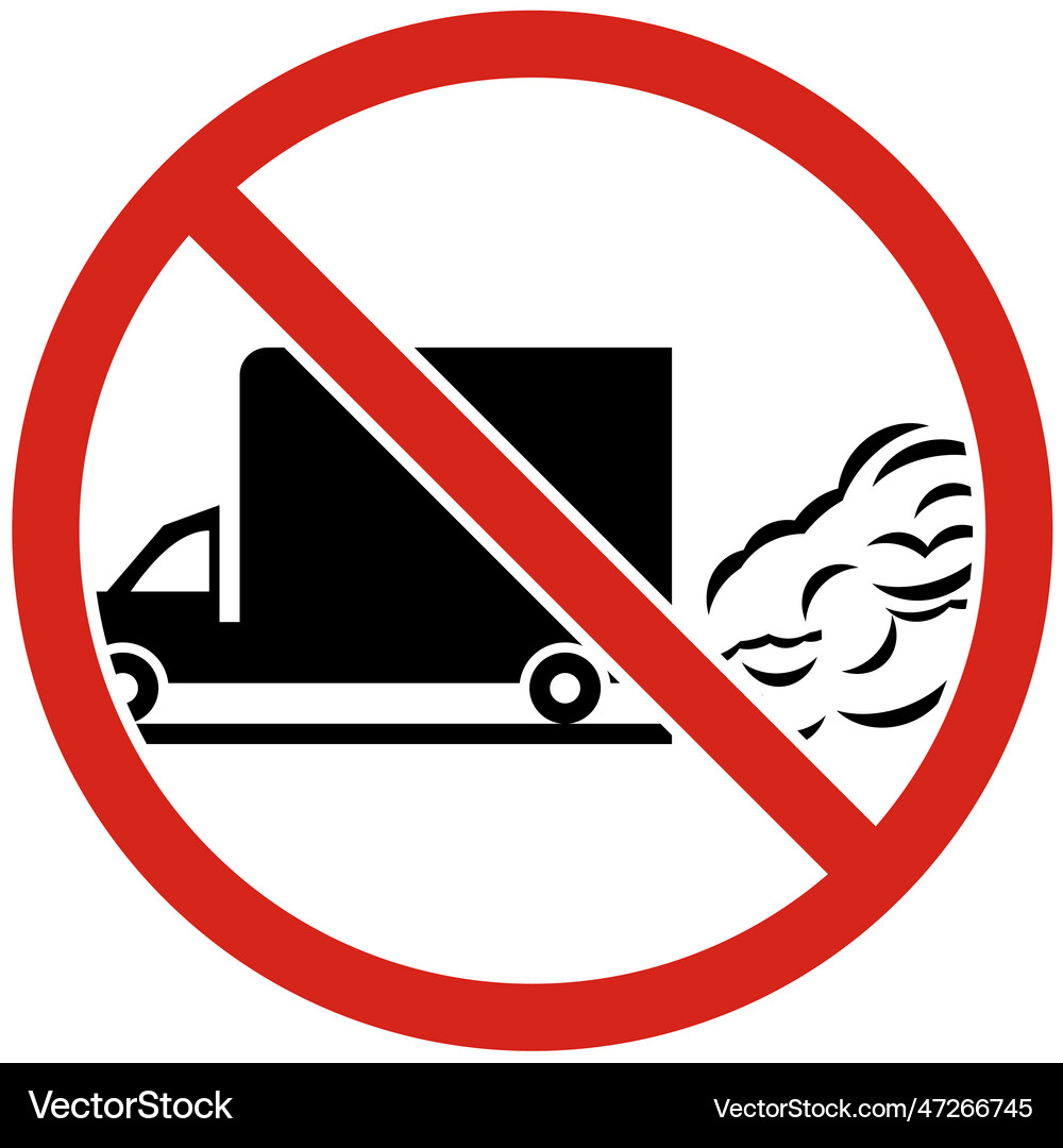 No idling turn off engine prohibition sign Vector Image