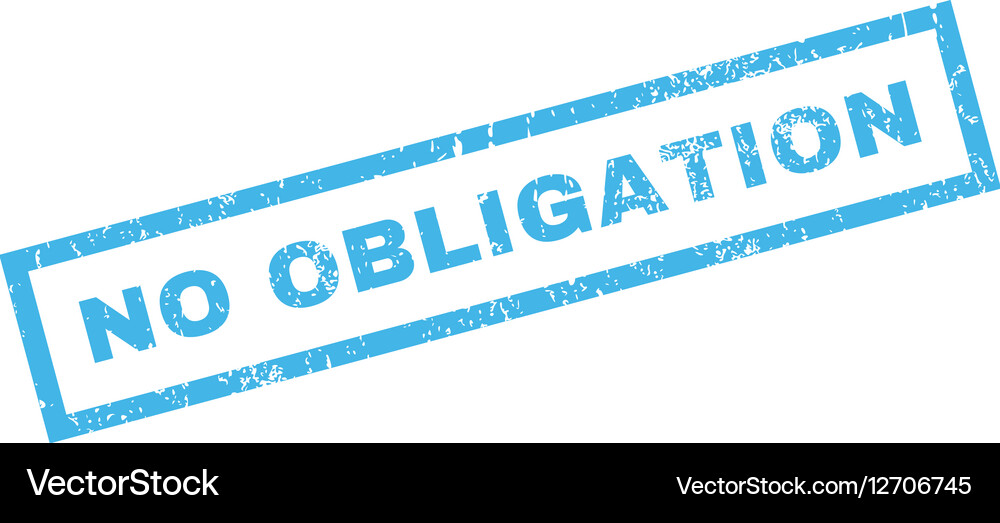 No obligation rubber stamp Royalty Free Vector Image