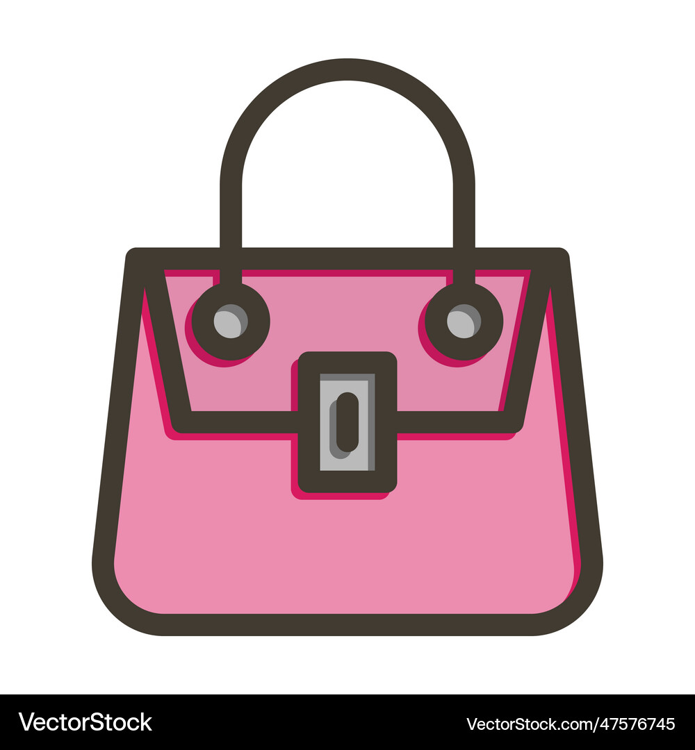 Purse thick line filled colors for personal Vector Image