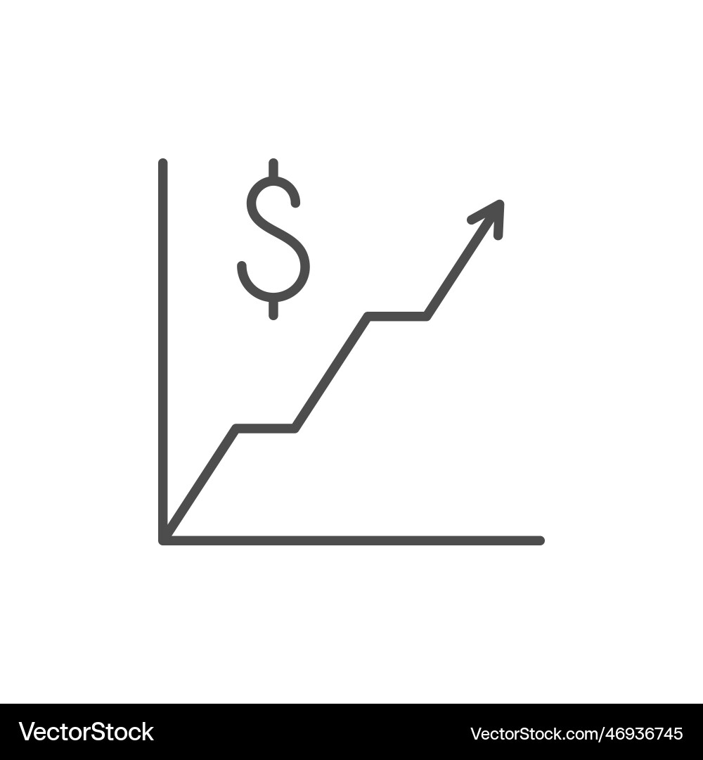 Rising price line outline icon Royalty Free Vector Image