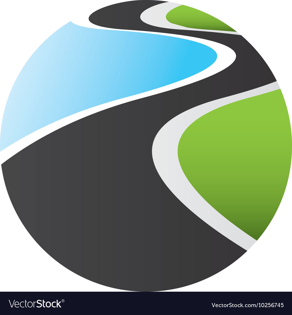 Roadway landscape isolated icon Royalty Free Vector Image Roadway landscape isolated icon Royalty Free Vector Image