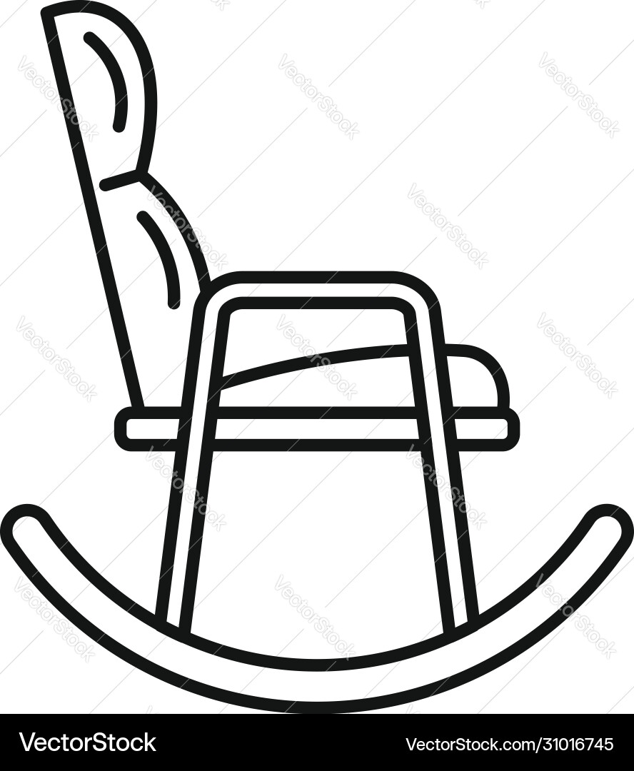 Soft rocking chair icon outline style Royalty Free Vector