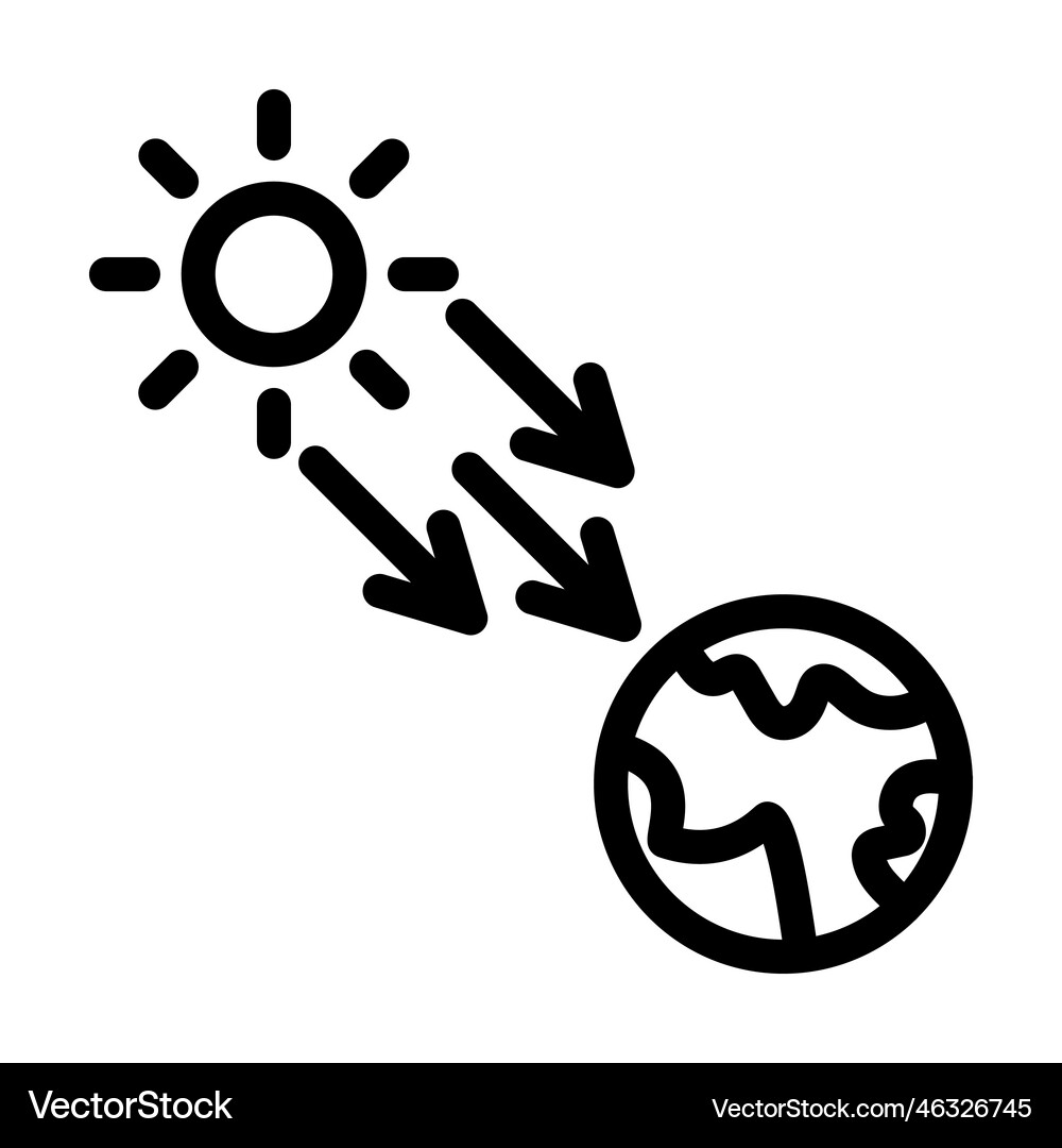 Solar radiation thick line icon for personal Vector Image