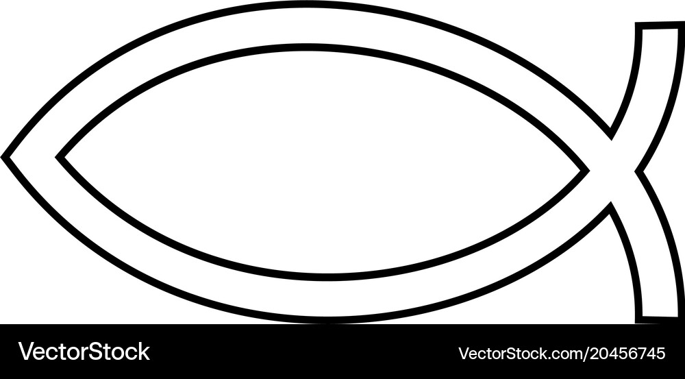 Symbol fish icon black color flat style simple Vector Image