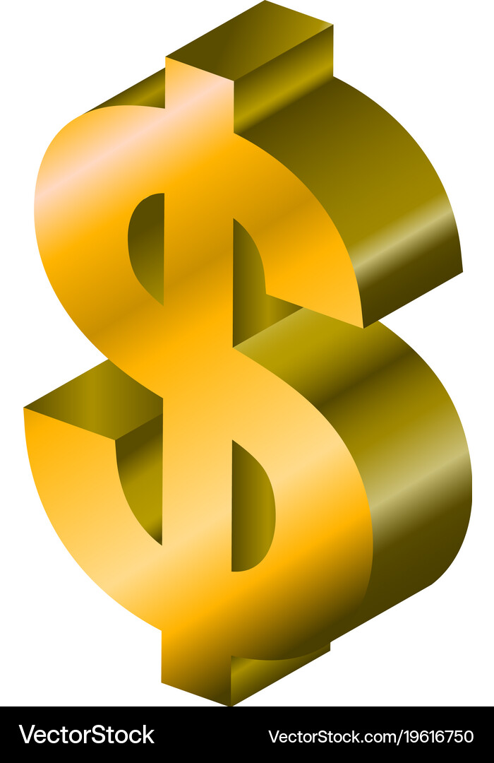 3d model a money symbol Royalty Free Vector Image