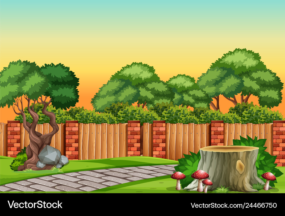 A nature garden scene Royalty Free Vector Image