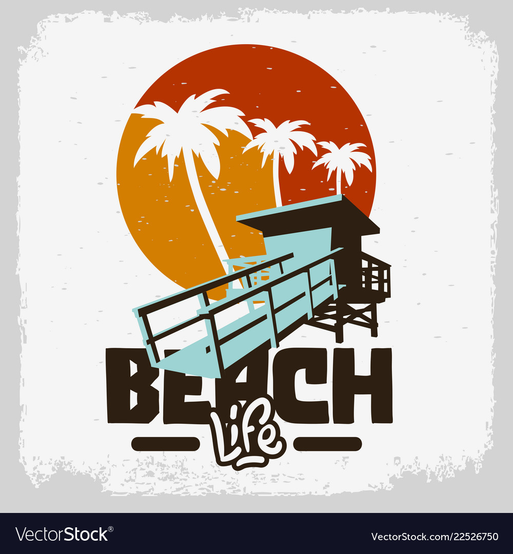 Beach life lifeguard tower station rescue Vector Image