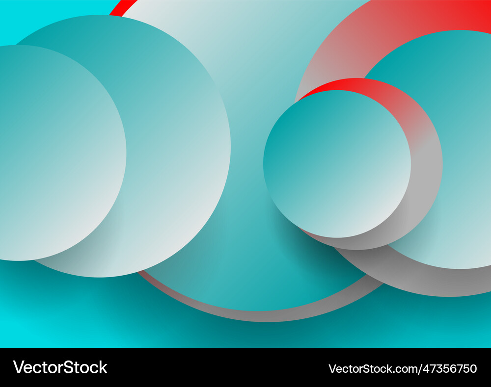 Blue and red circles abstract minimal background Vector Image