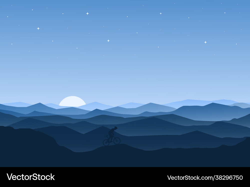 Flat landscape beautiful mountain nature Vector Image