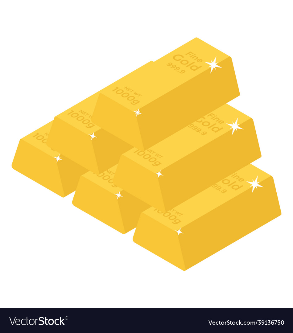 Gold stack Royalty Free Vector Image - VectorStock