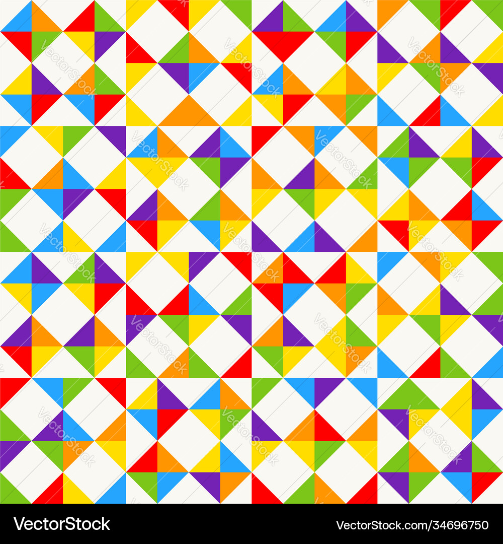 Rainbow mosaic tiles abstract geometric Royalty Free Vector
