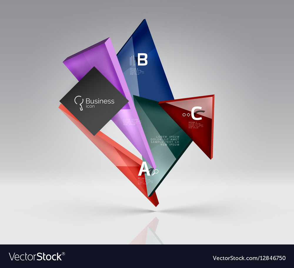 Triangle layout business template infographic Vector Image