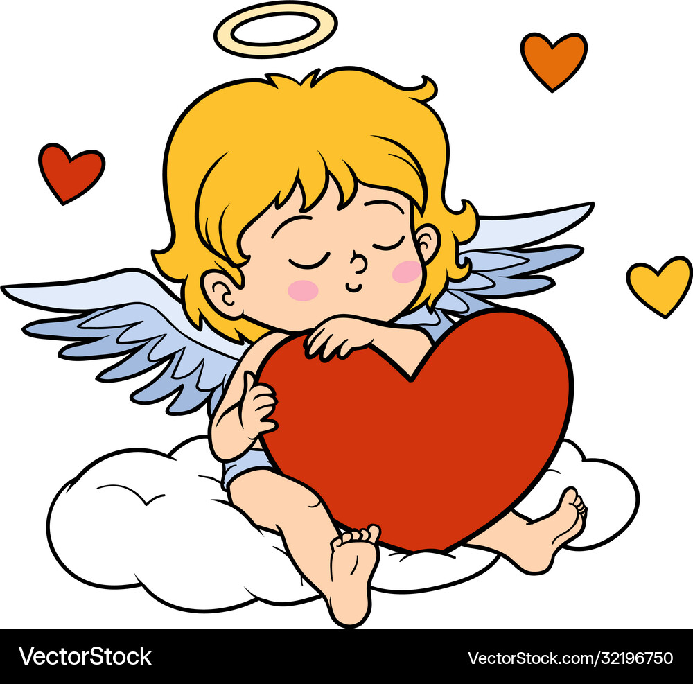 Valentines day character angel Royalty Free Vector Image