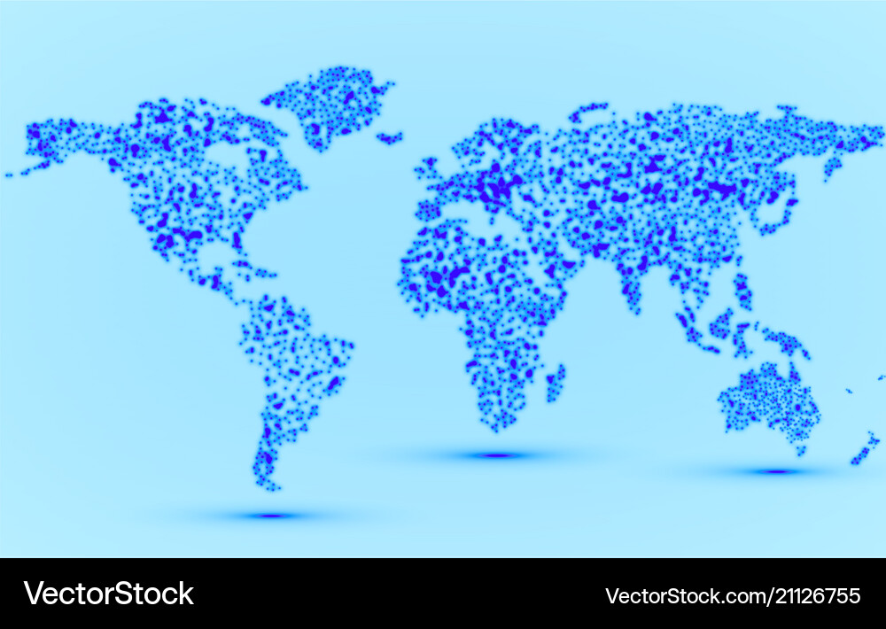 Abstract world map of glowing particles Royalty Free Vector