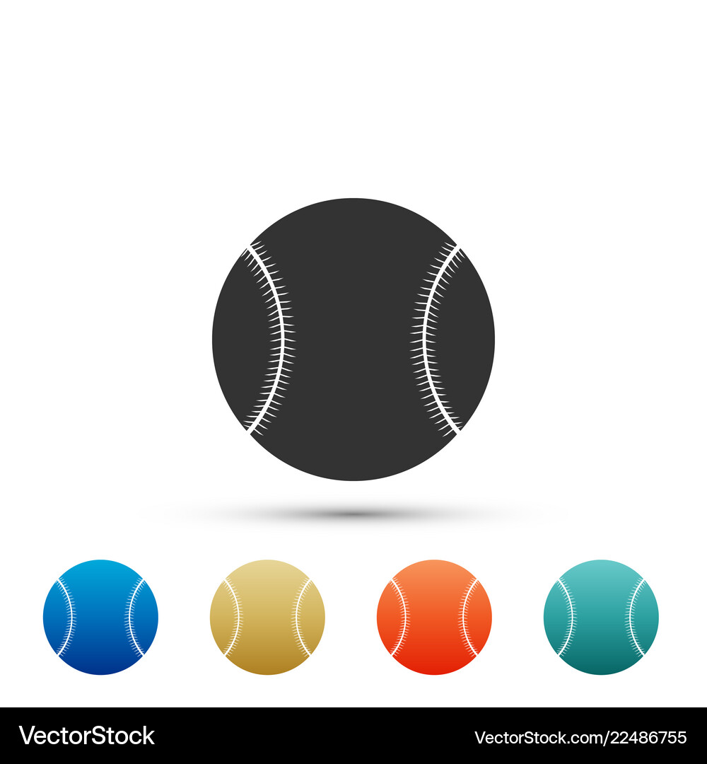 Baseball ball icon isolated on white background Vector Image