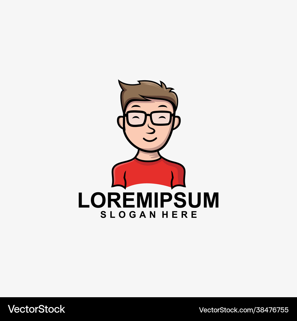 Cartoon human mascot logo Royalty Free Vector Image
