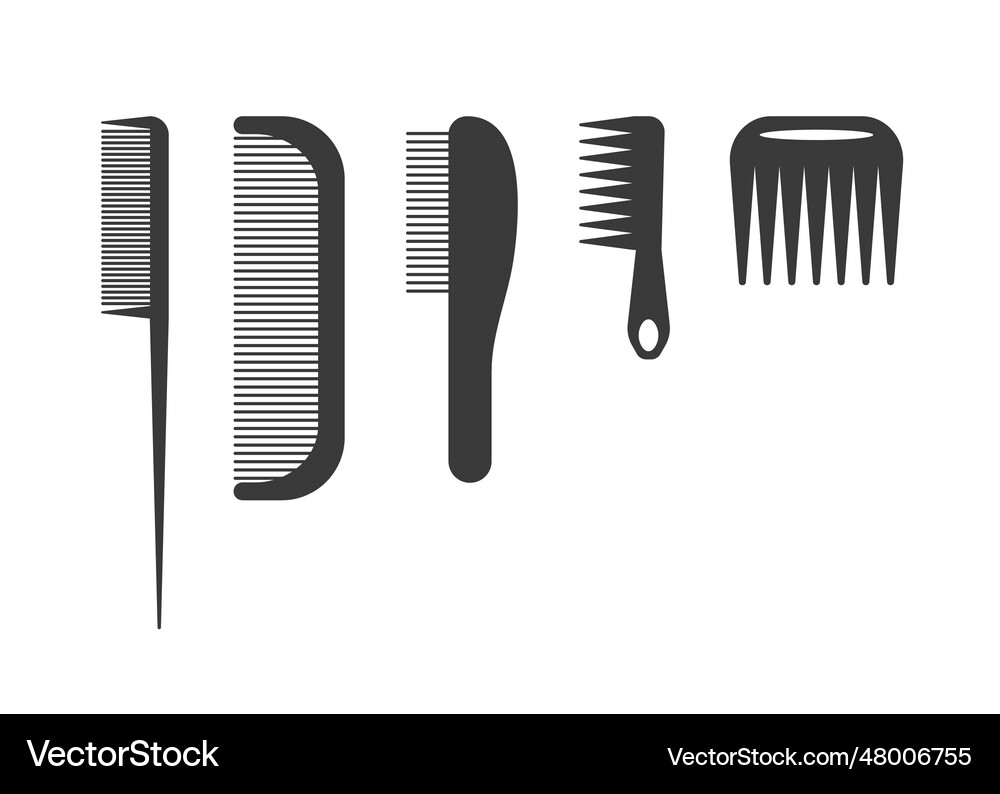 Different kinds of hair comb Royalty Free Vector Image