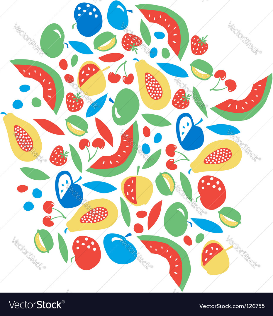 Fruit explosion Royalty Free Vector Image - VectorStock