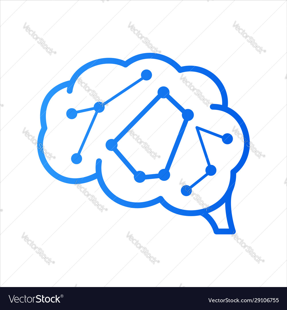 Initial d brain logo Royalty Free Vector Image