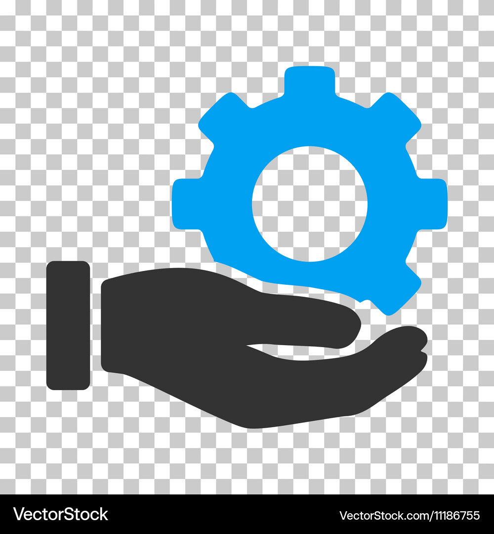 Mechanic gear service hand icon Royalty Free Vector Image
