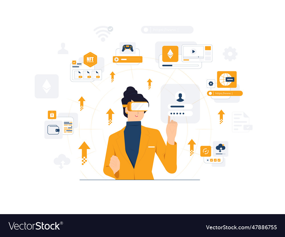 Metaverse virtual reality futuristic and dynamic Vector Image