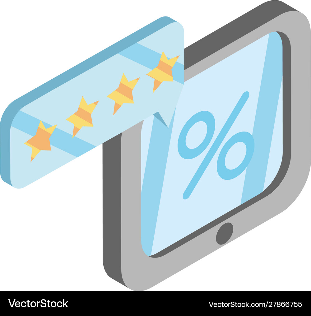 Mobile offer bubble online shopping isometric icon