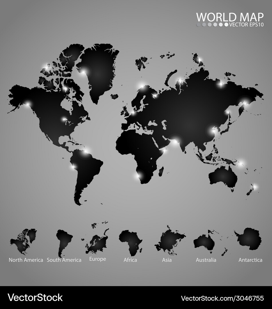 Modern world map with continents atlas North Vector Image