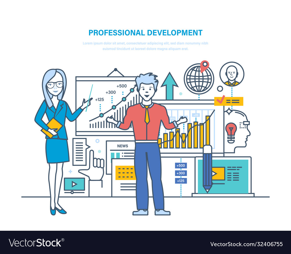 Professional development qualities Royalty Free Vector Image