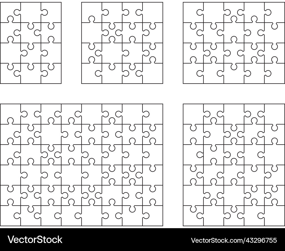 Puzzles separate pieces Royalty Free Vector Image