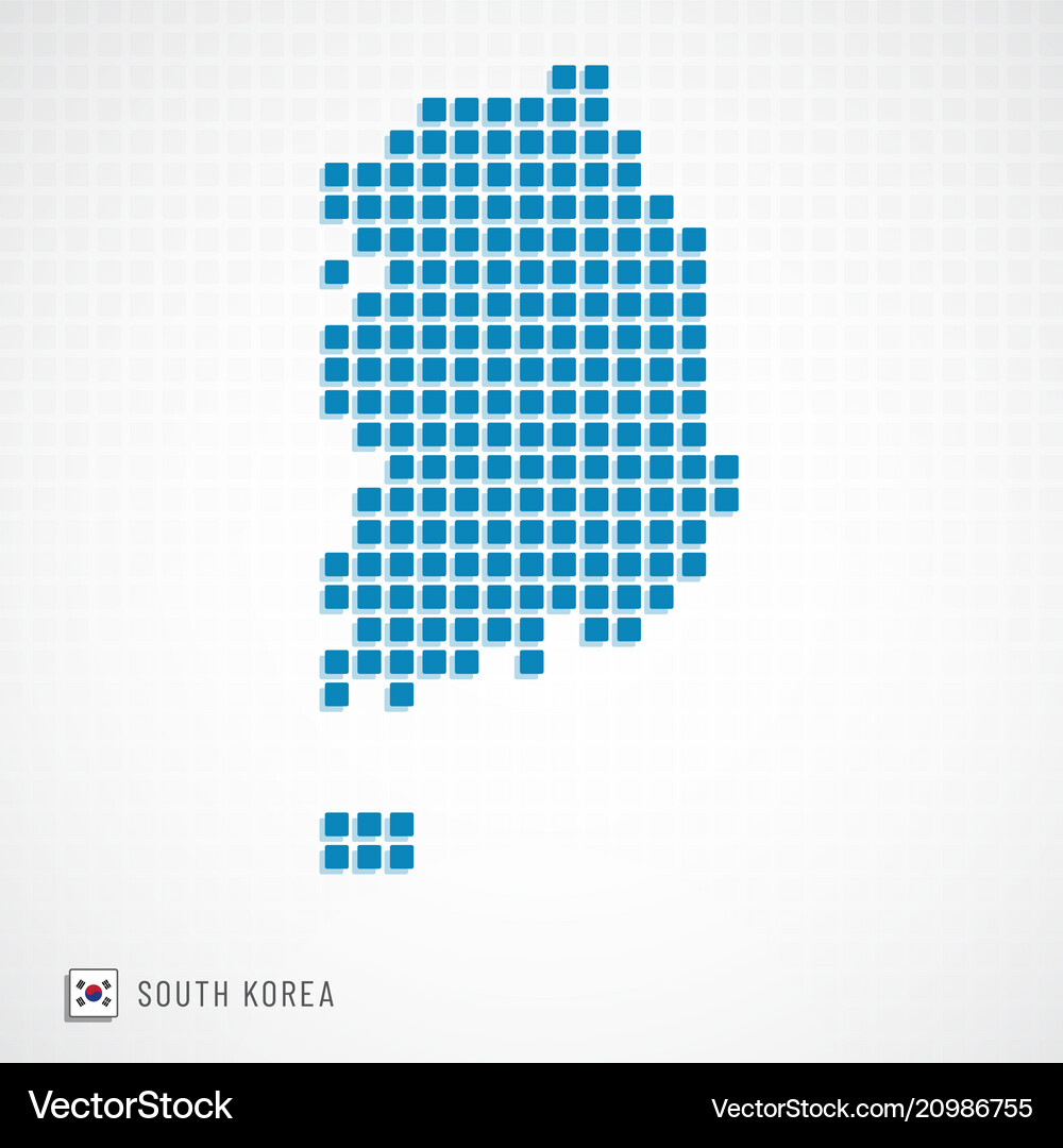 South korea map and flag icon Royalty Free Vector Image