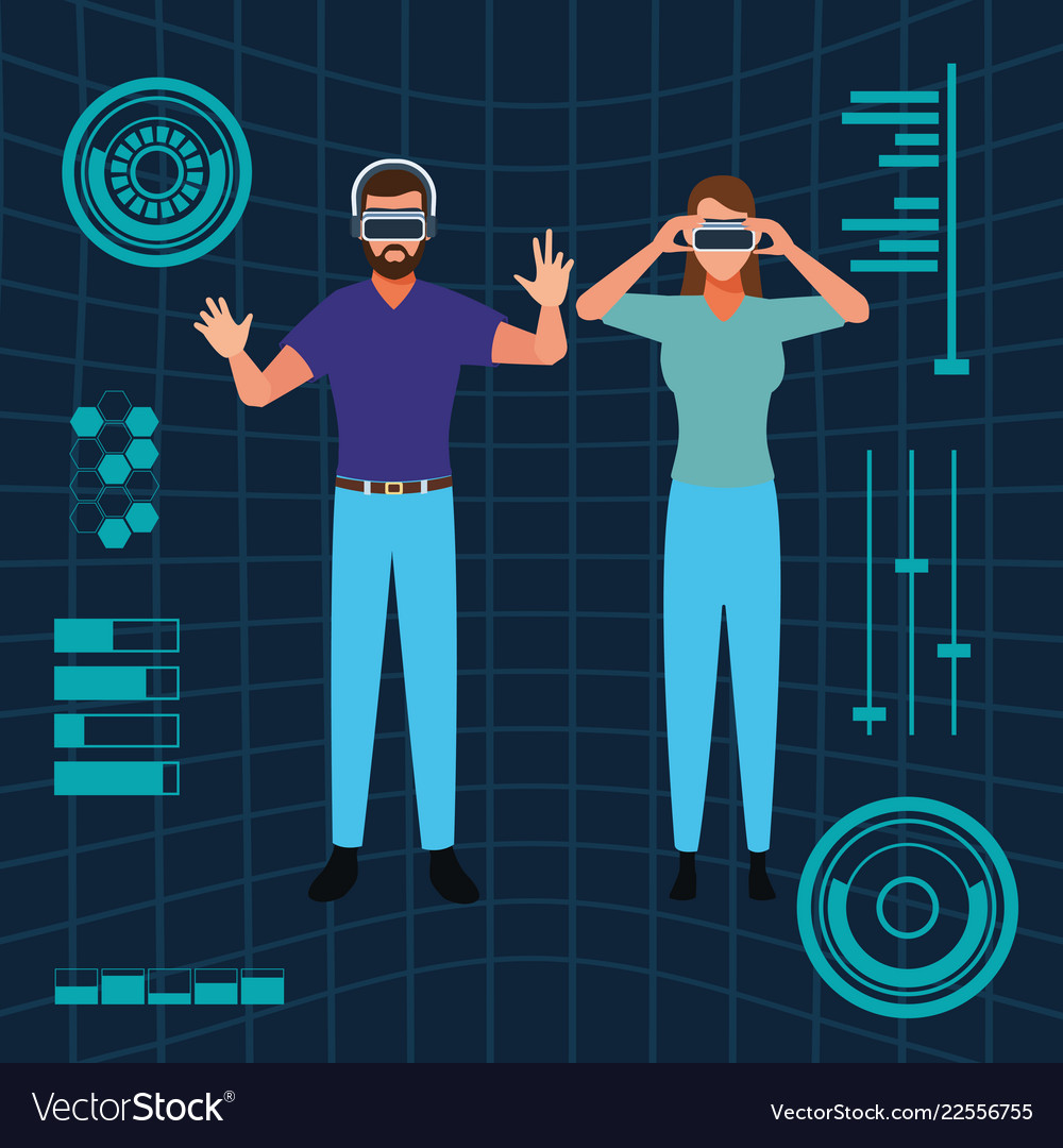 Virtual reality technology Royalty Free Vector Image