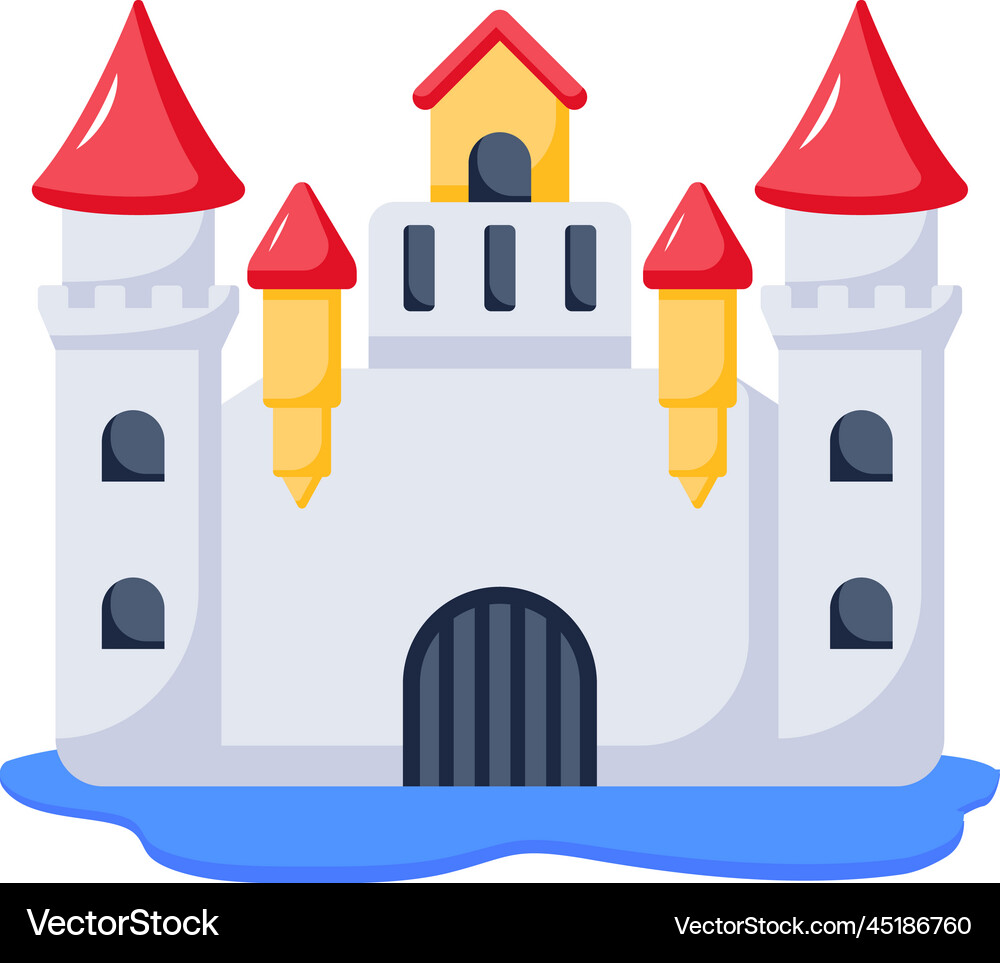 A flat icon of the castle Royalty Free Vector Image