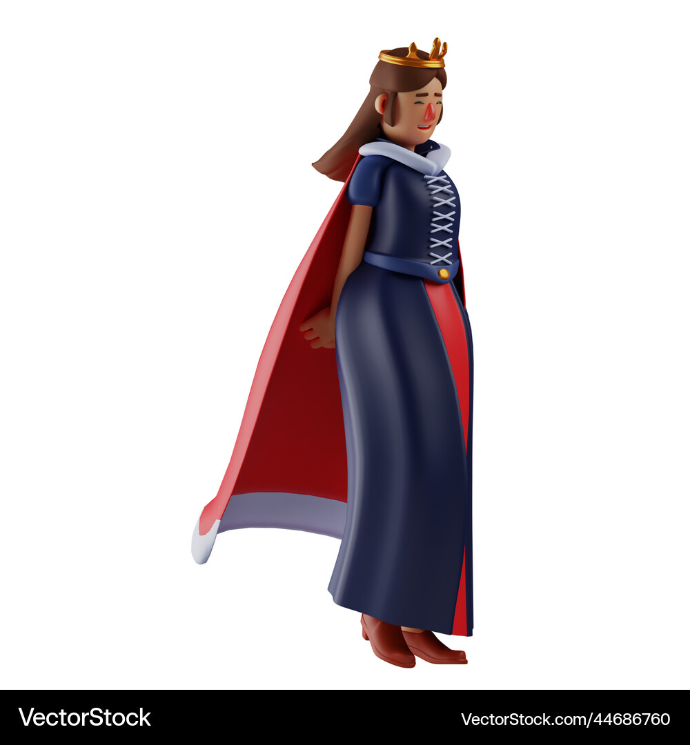 A queen cartoon showing pretty Royalty Free Vector Image