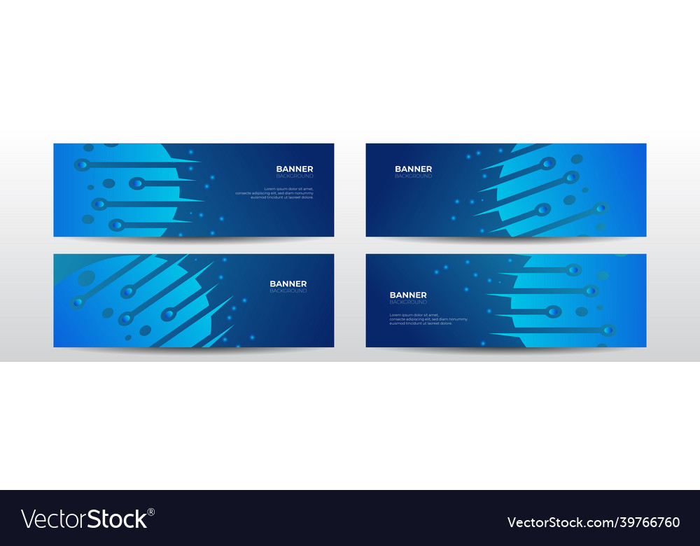 Blue abstract technology business long banner Vector Image