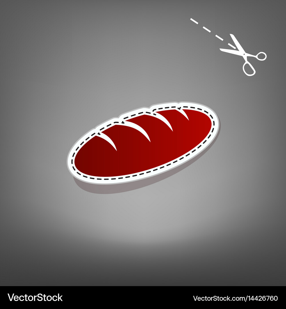 Bread sign red icon with for applique Royalty Free Vector