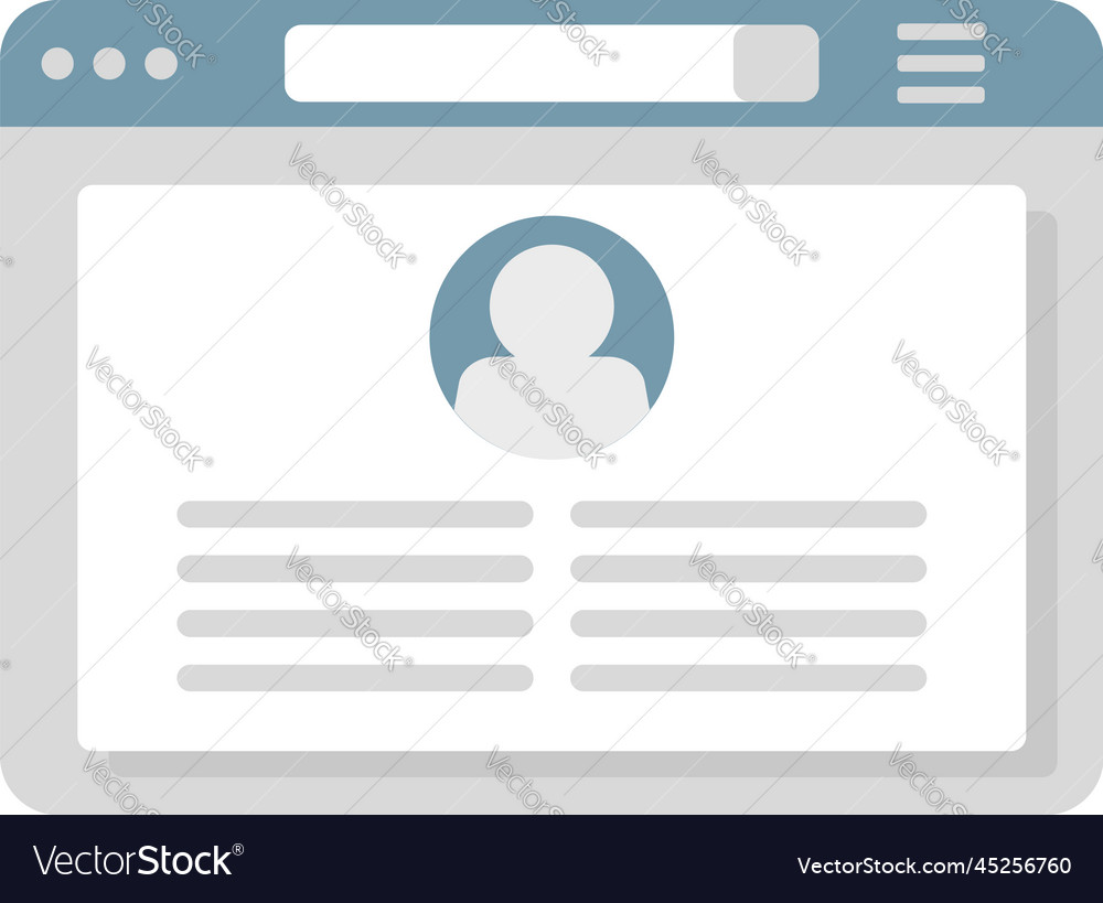 Browser frame icon flat computer window Royalty Free Vector