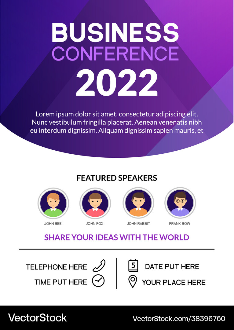 Business conference simple template invitation Vector Image