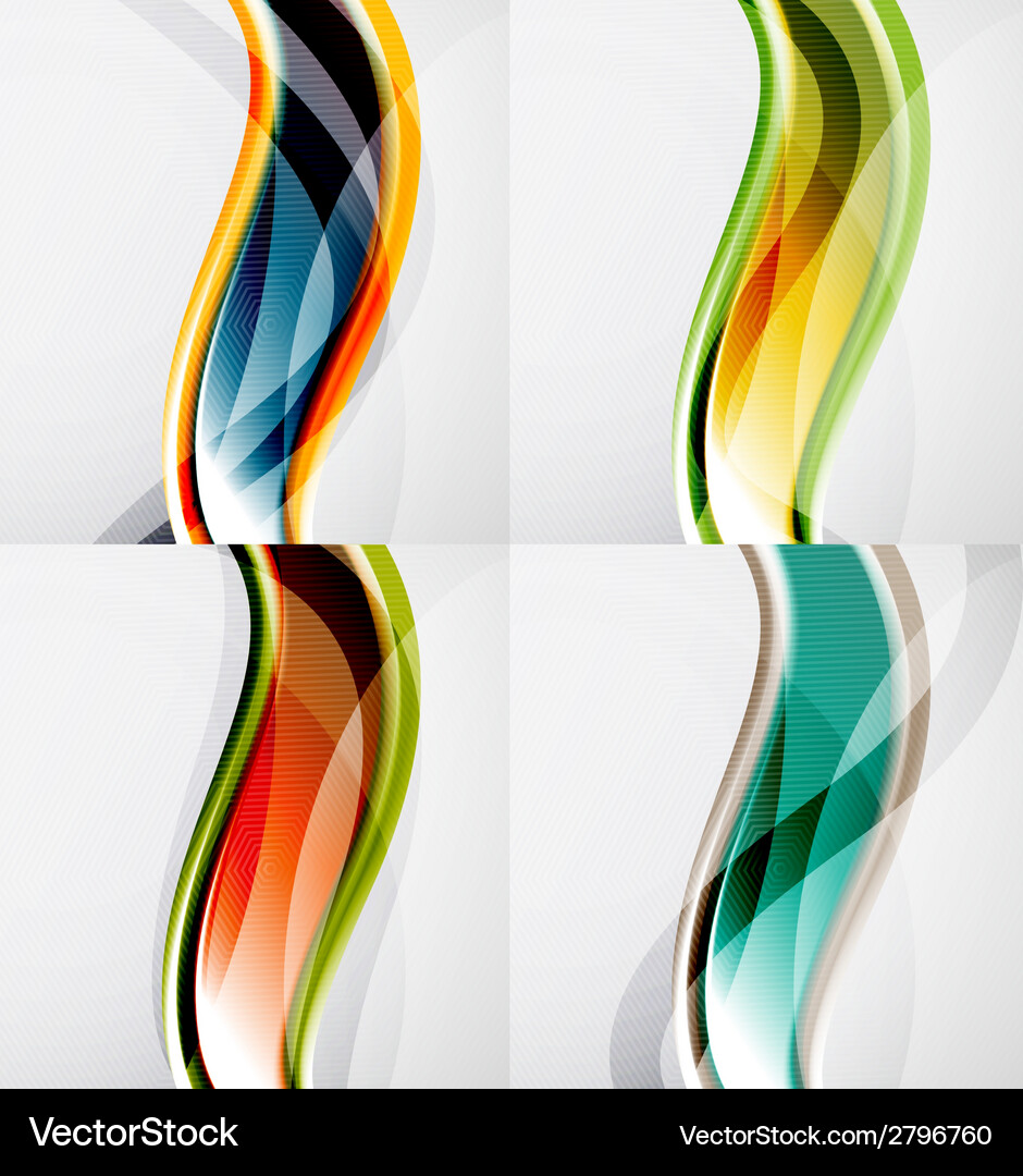 Collection of wave layouts Royalty Free Vector Image